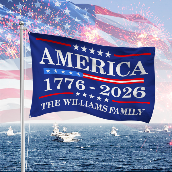 Personalized Family Name 250th Birthday Flag America Anniversary Banne ...