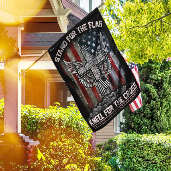 Christian Garden Flags, Stand For The Flag Kneel For The Cross Flag, B ...