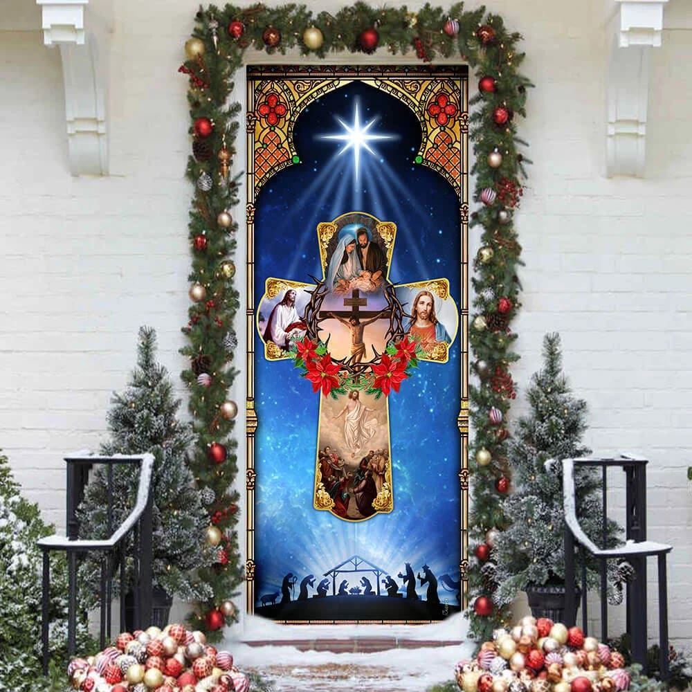 Jesus Christian Cross Door Cover, Christian Door Decor, Door Christian ...