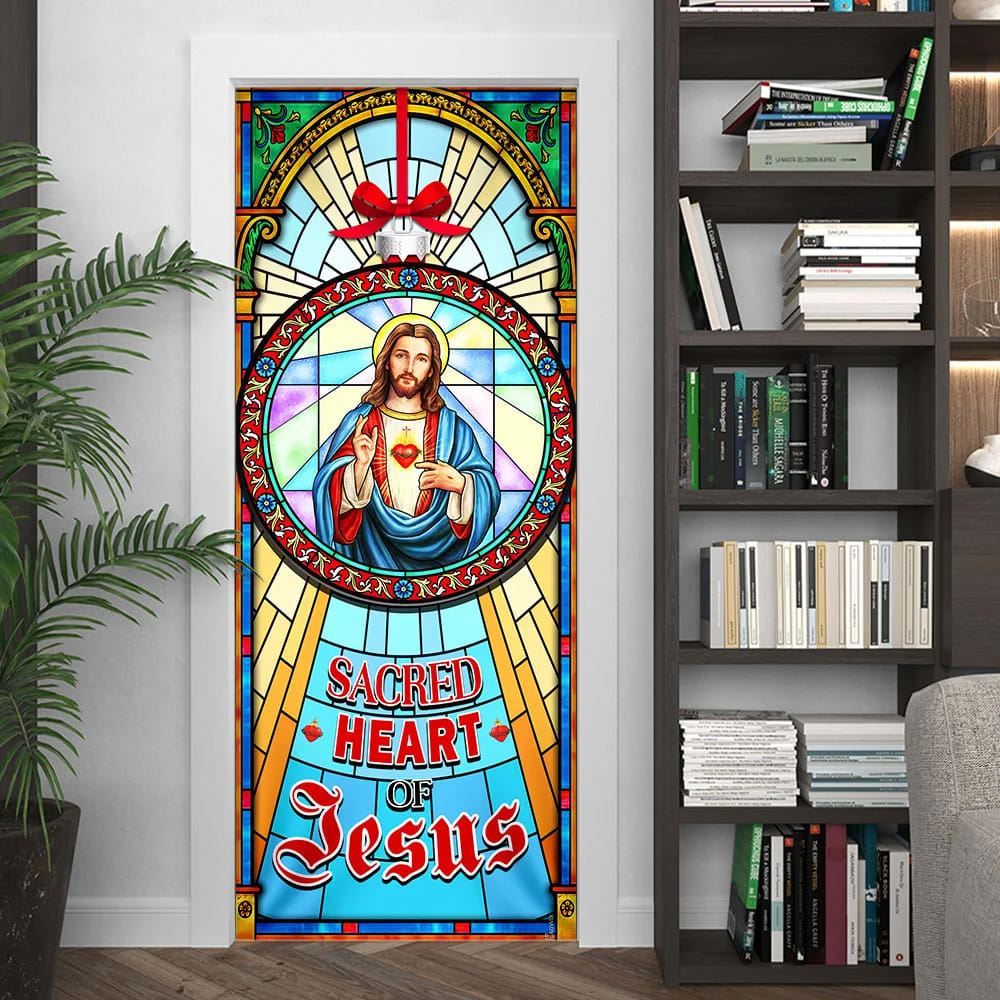Sacred Heart Of Jesus Door Cover, Christian Door Decor, Door Christian ...